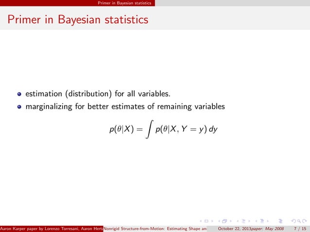 Presentation on Bayesian Structure from Motion | PDF