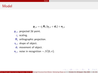 Presentation on Bayesian Structure from Motion | PDF