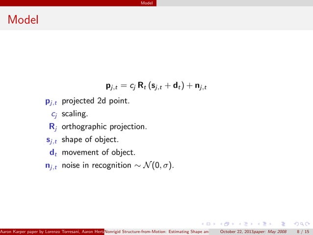 Presentation on Bayesian Structure from Motion | PDF