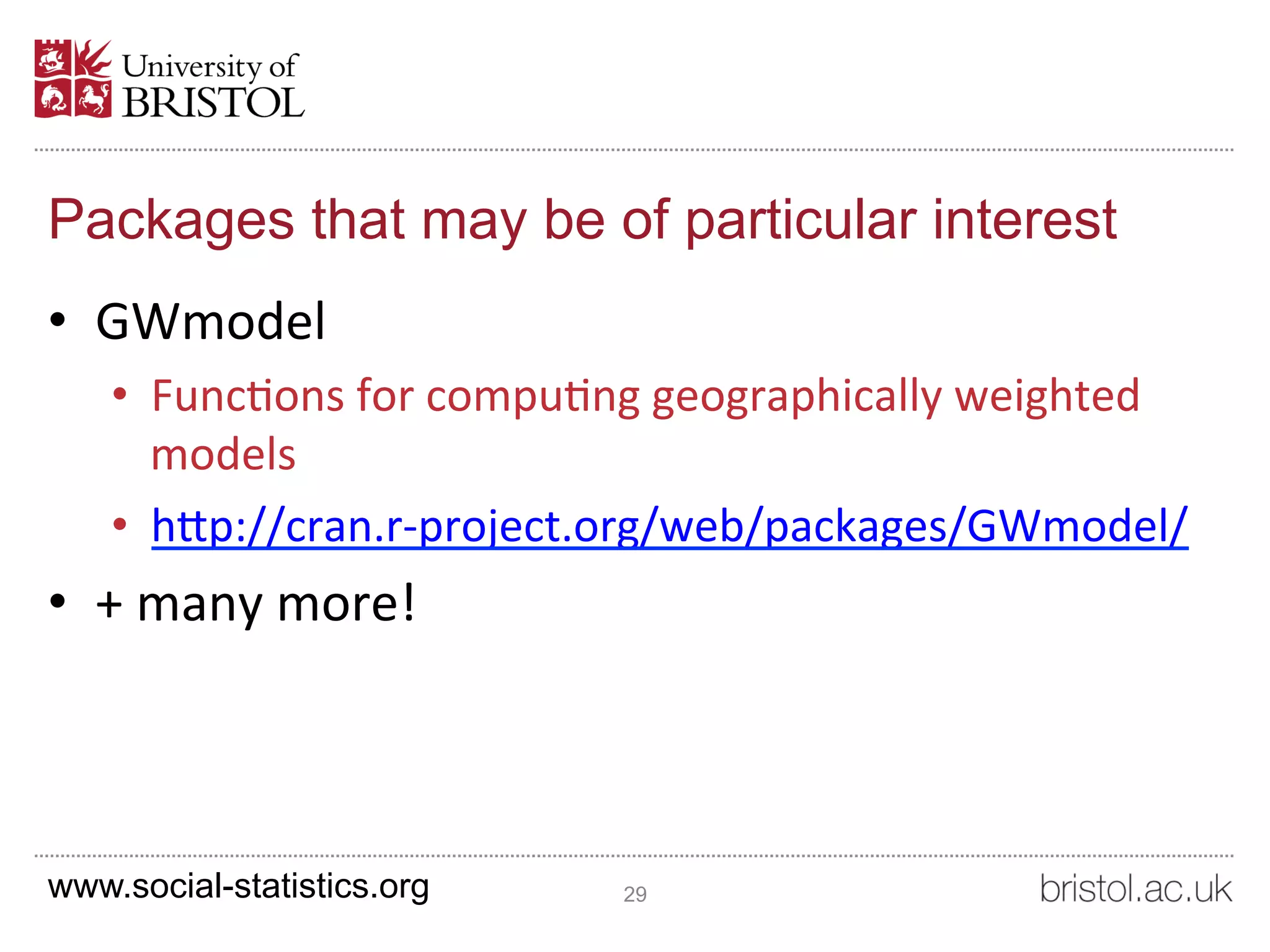 An Introduction To Mapping Gis And Spatial Modelling In R Presentation Ppt
