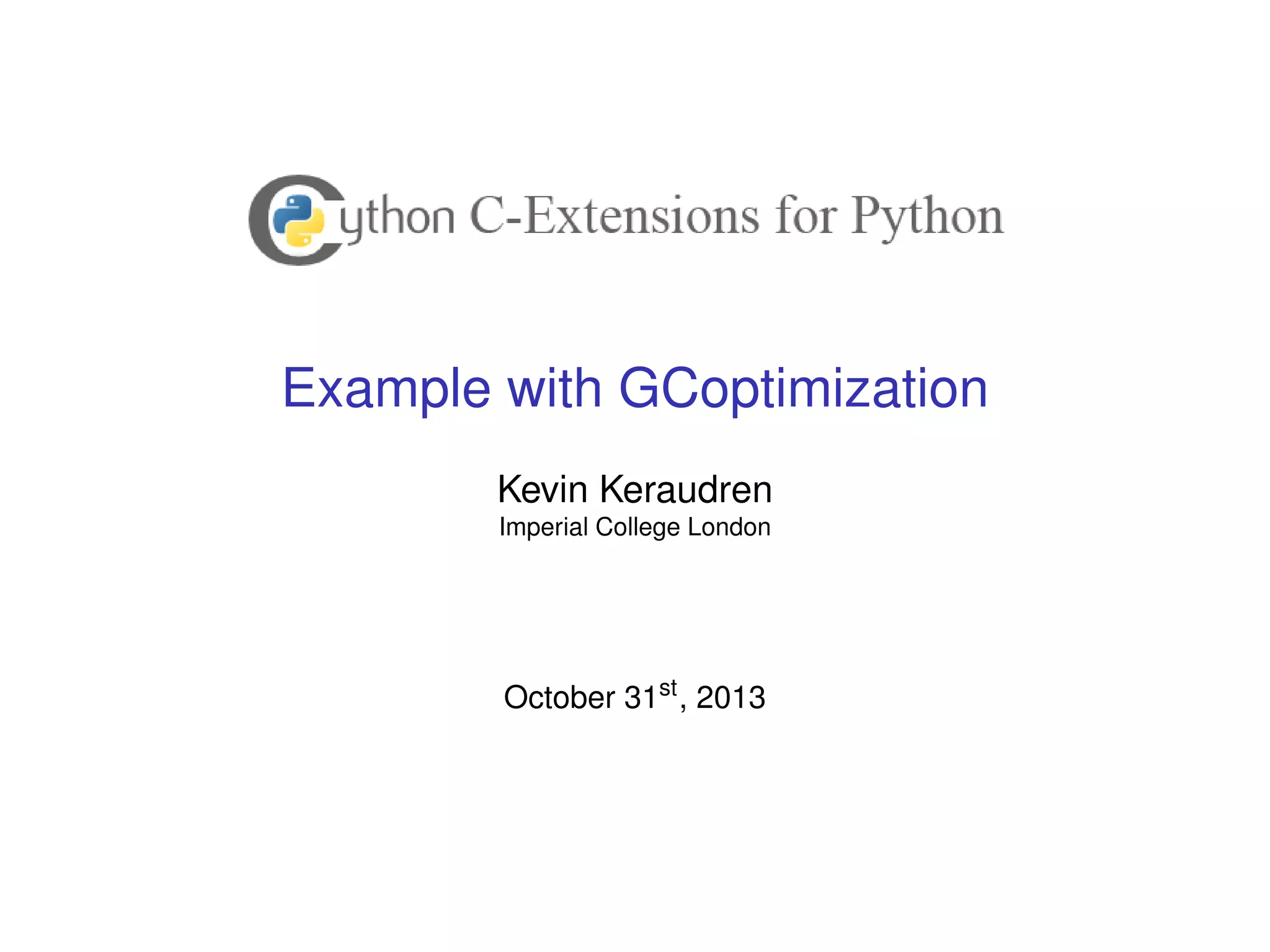 Introduction to cython: example of GCoptimization | PDF | Programming Languages | Computing