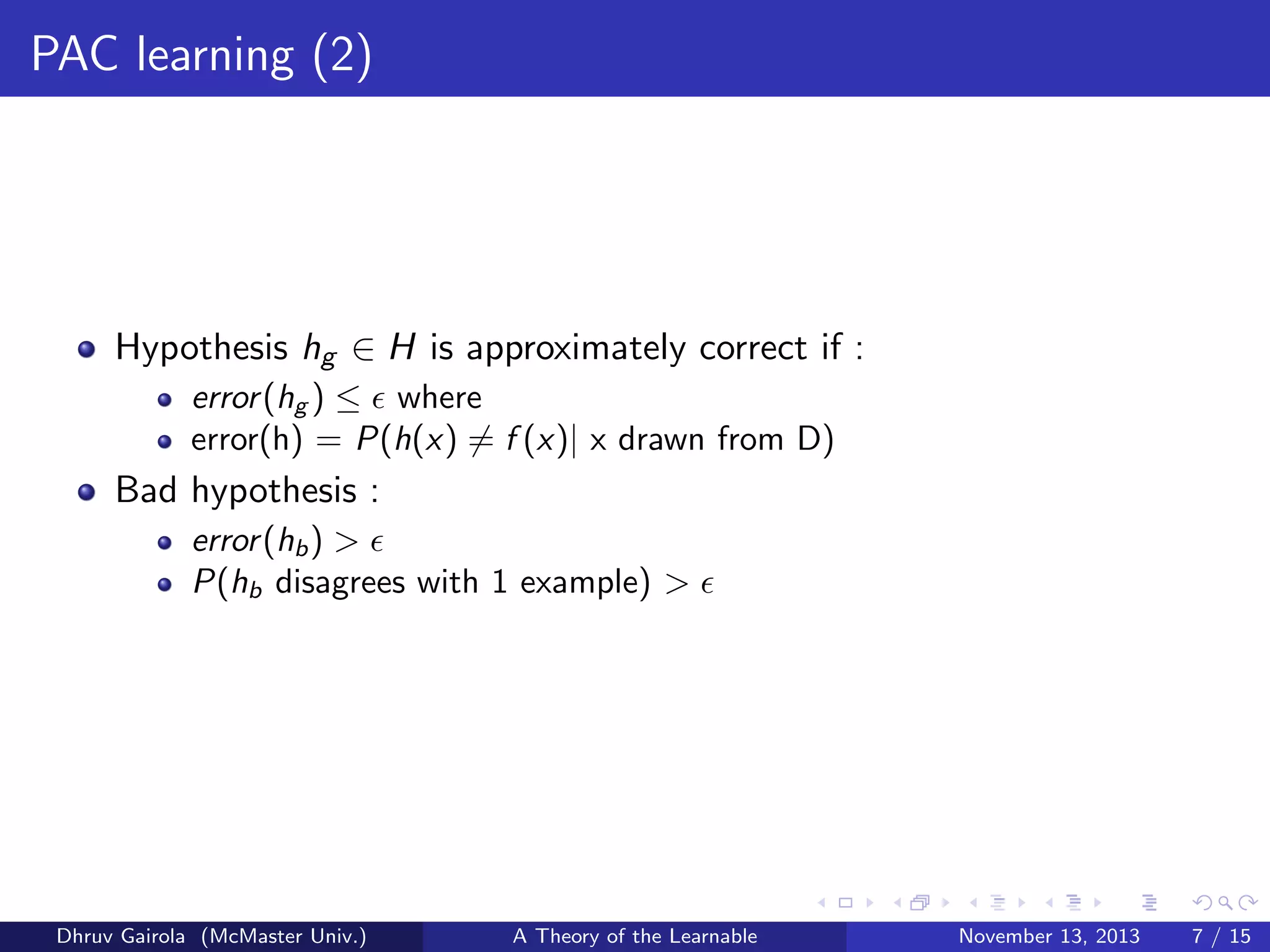 A Theory of the Learnable; PAC Learning | PDF