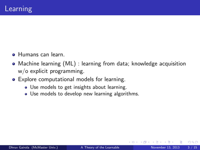 A Theory of the Learnable; PAC Learning | PDF | Artificial Intelligence ...