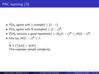 A Theory of the Learnable; PAC Learning | PDF