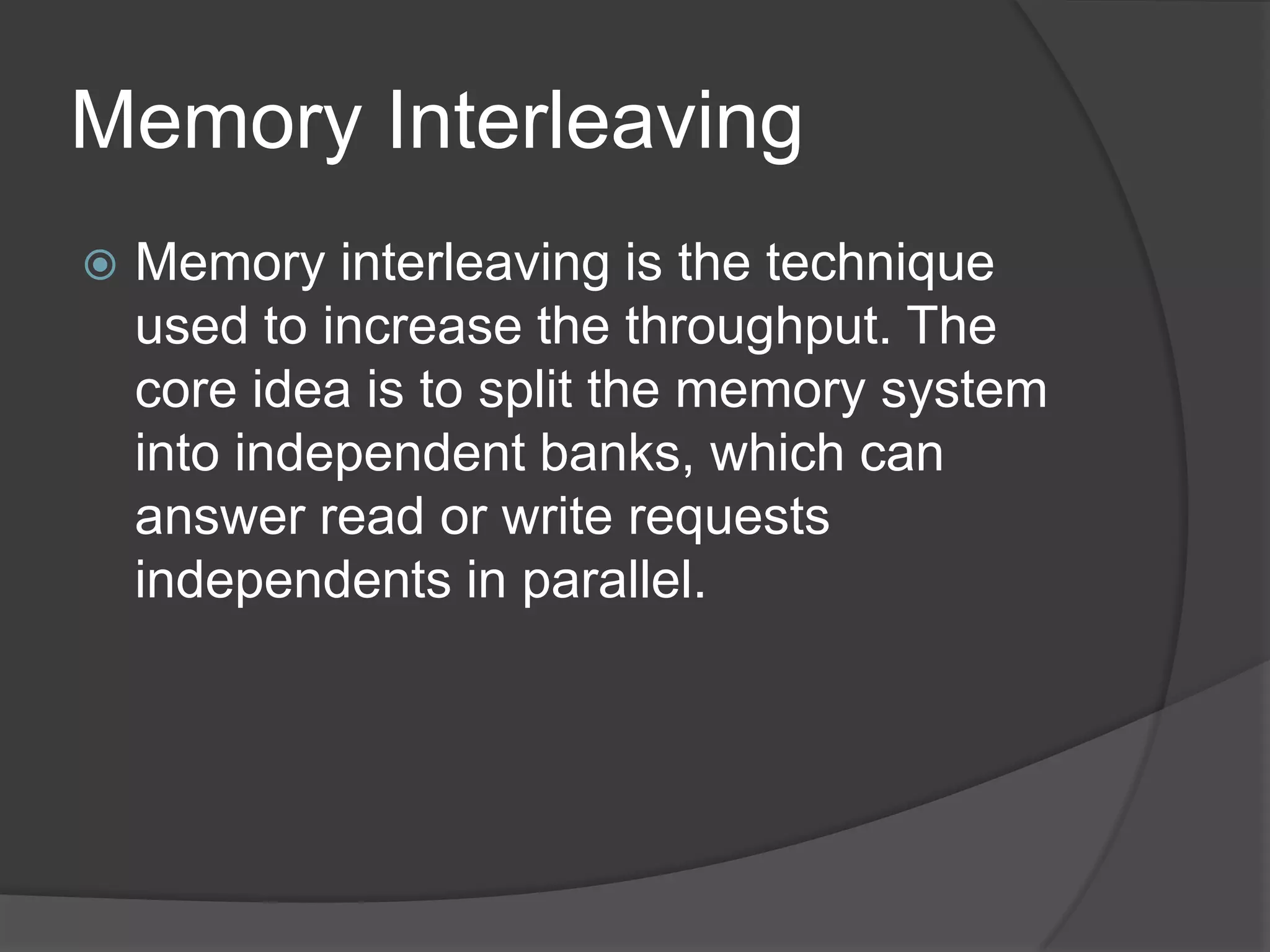 memory Interleaving and low order interleaving and high interleaving | PPTX