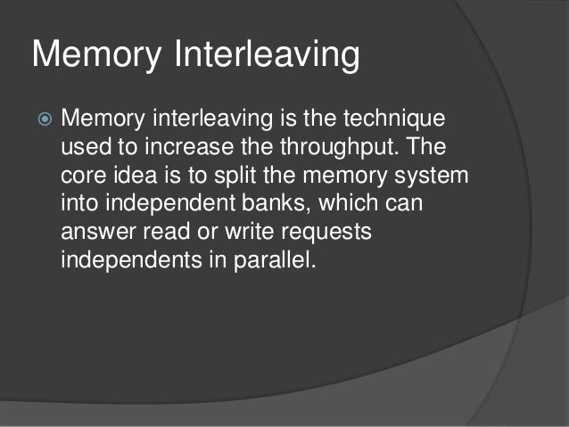 memory Interleaving and low order interleaving and high interleaving memory Interleaving and low order interleaving and high interleaving