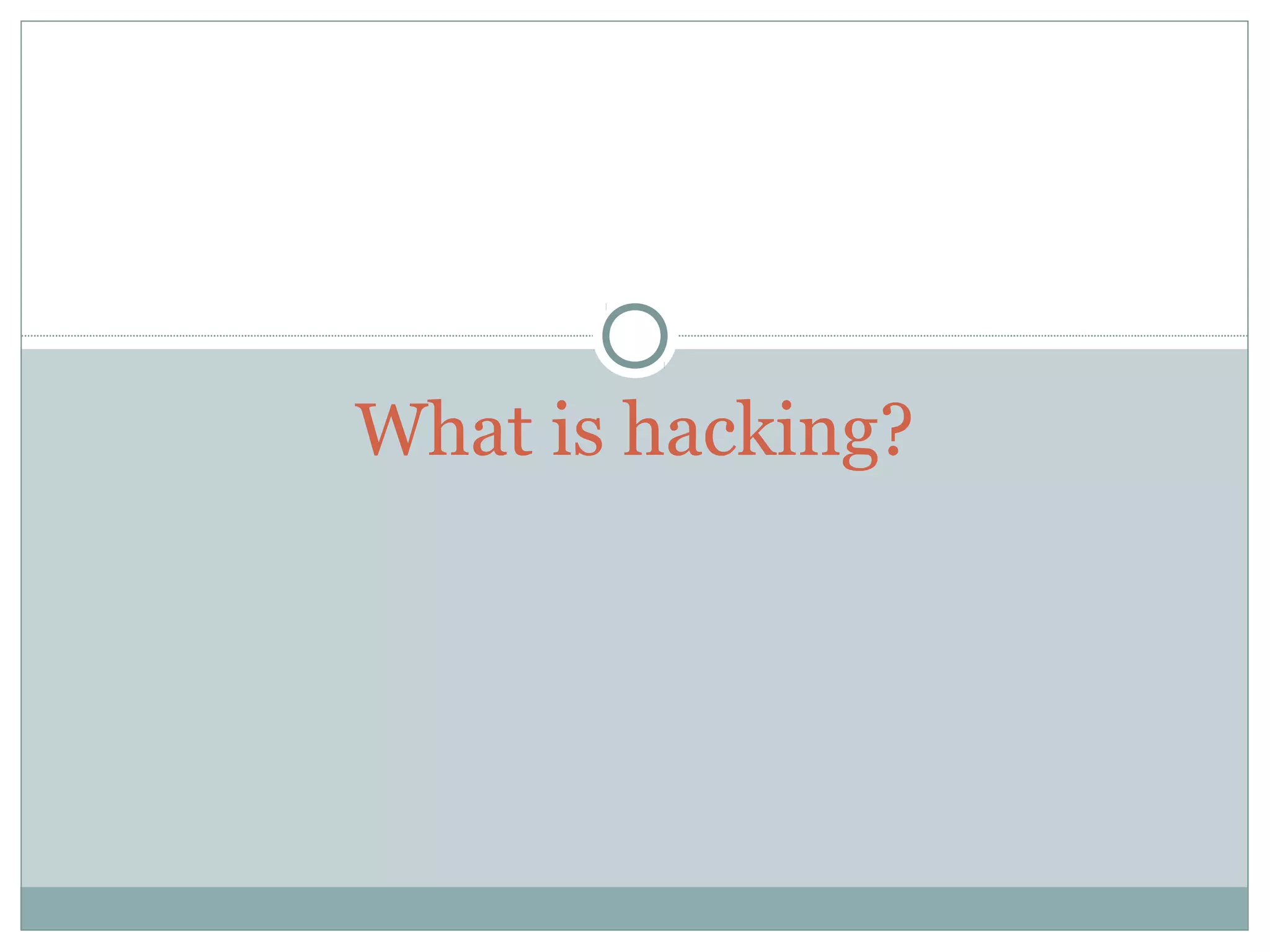 Basic Introduction to hacking | PPT