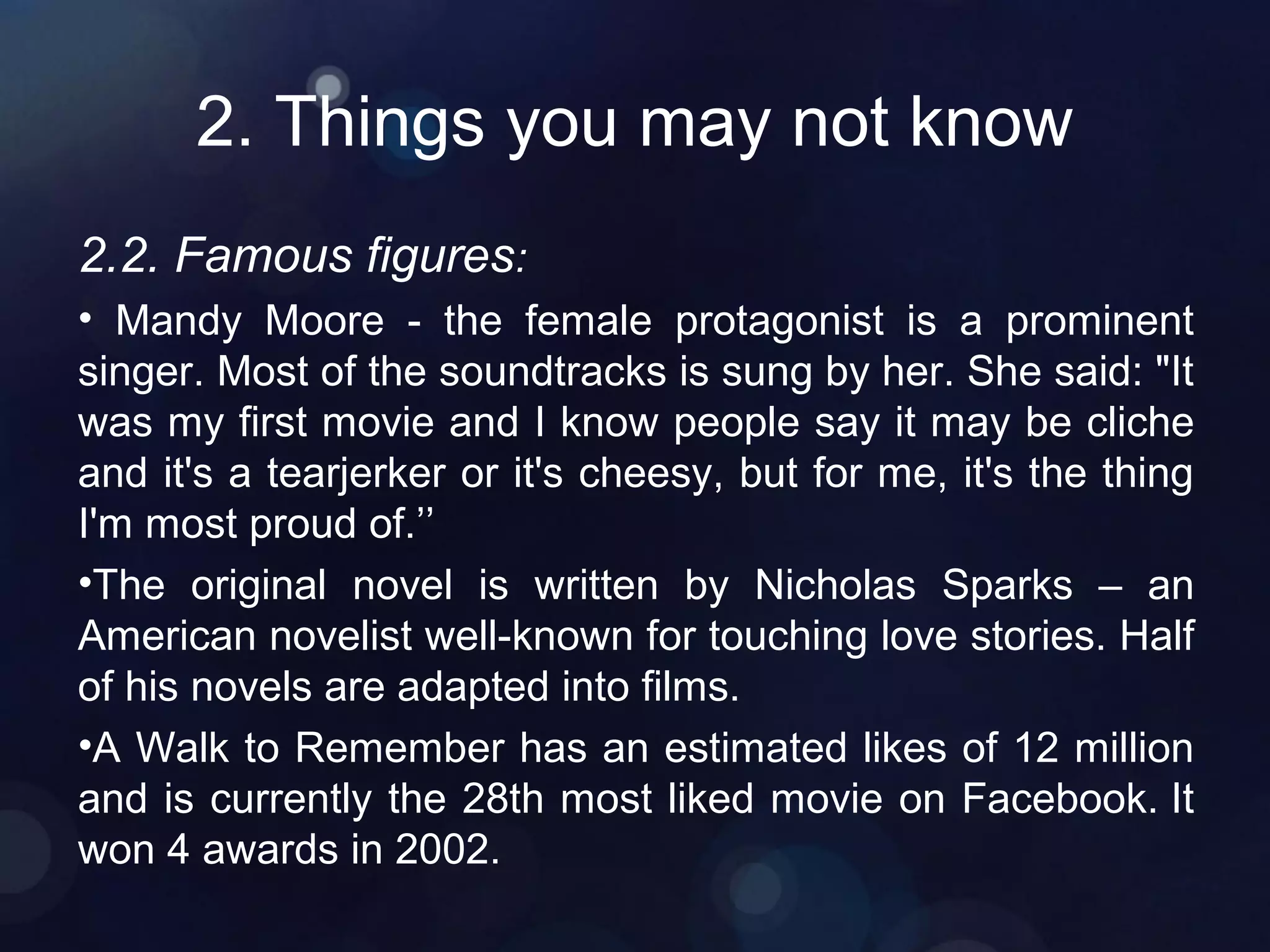 A walk to remember - Group 13 | PPT