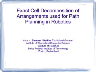 Exact Cell Decomposition of Arrangements used for Path Planning in ...