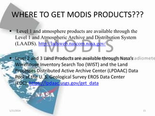MODIS (Moderate Resolution Imaging Spectrometer) | PPTX