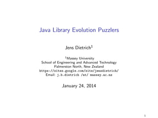 Java Library Evolution Puzzlers | PPT