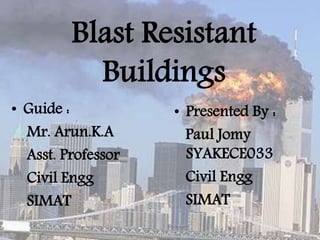 Architectural And Structural Design Of Blast Resistant Buildings ...