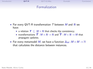 Implementing QVT-R bidirectional model transformations using Alloy | PPT