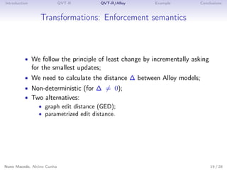Implementing QVT-R bidirectional model transformations using Alloy | PPT