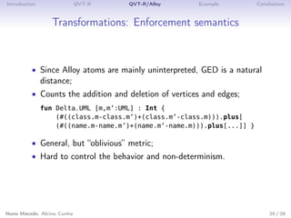 Implementing QVT-R bidirectional model transformations using Alloy | PPT