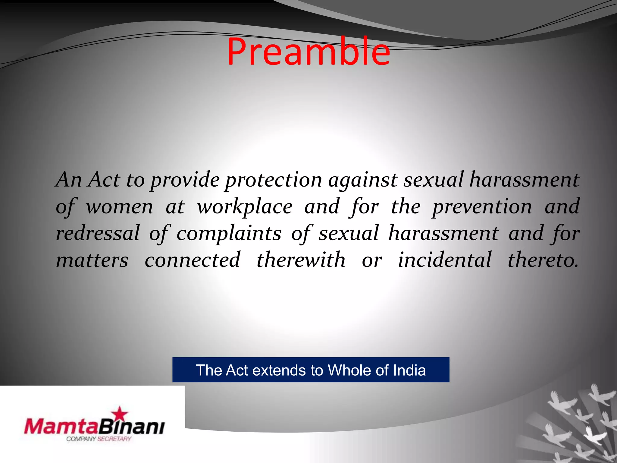 Law on Sexual Harassment Against Women-Prevention, Prohibition ...