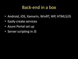 World Azure Day Mobile Services Presentation Ppt
