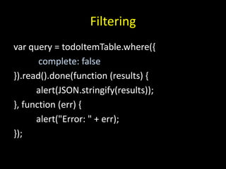 World Azure Day Mobile Services Presentation | PPT