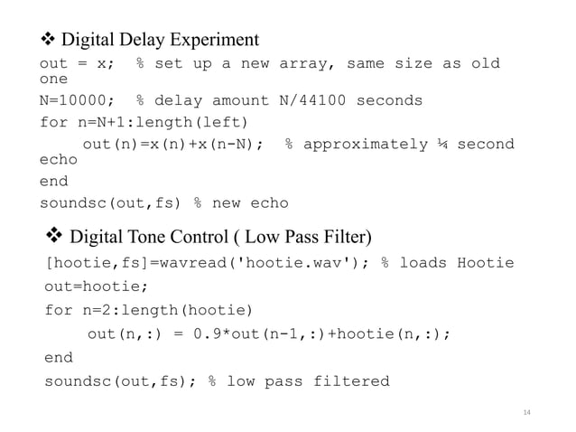 Sound analysis and processing with MATLAB | PPT