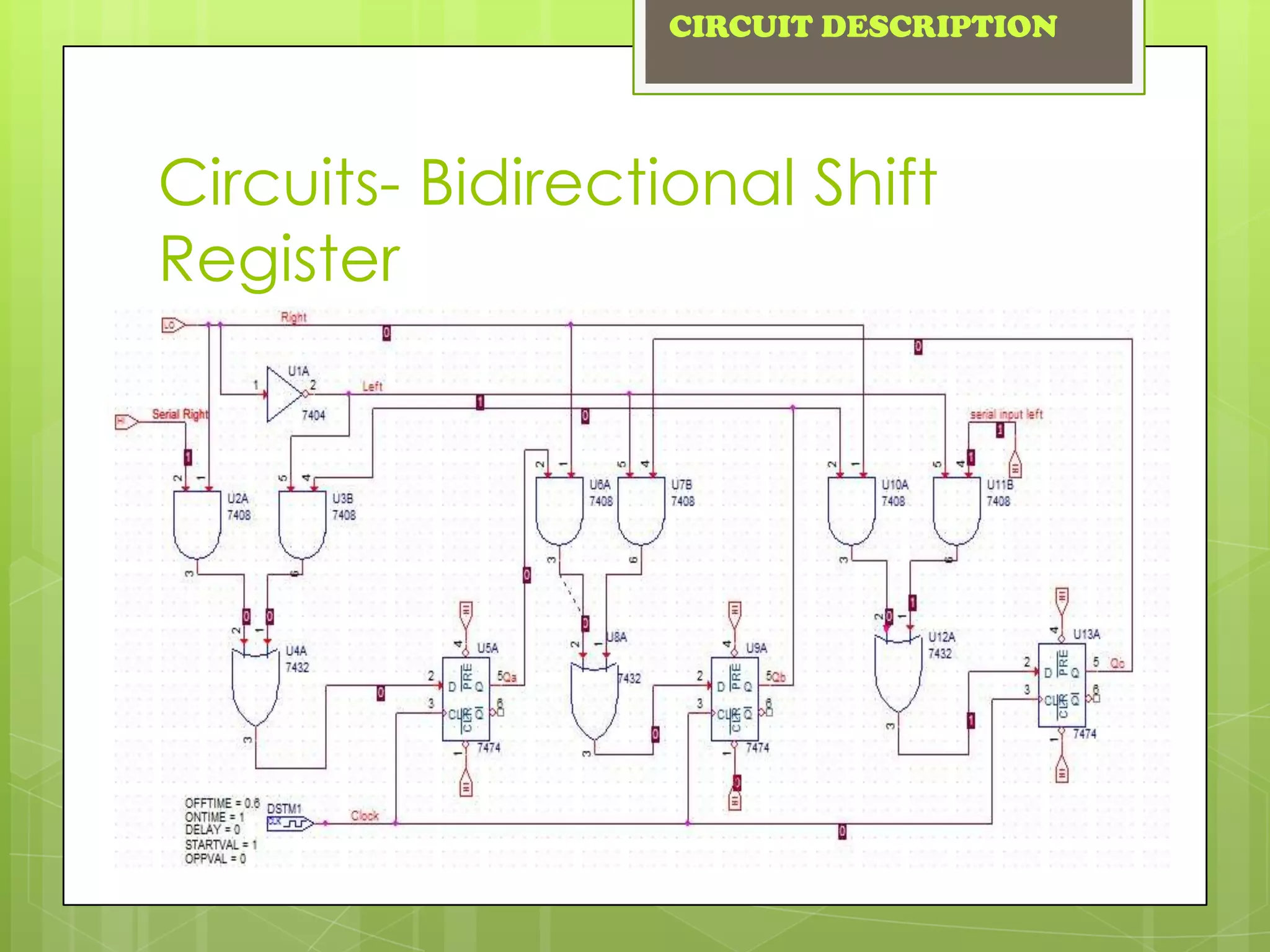 Presentation on Bidirectiona shift register using orcad | PPTX