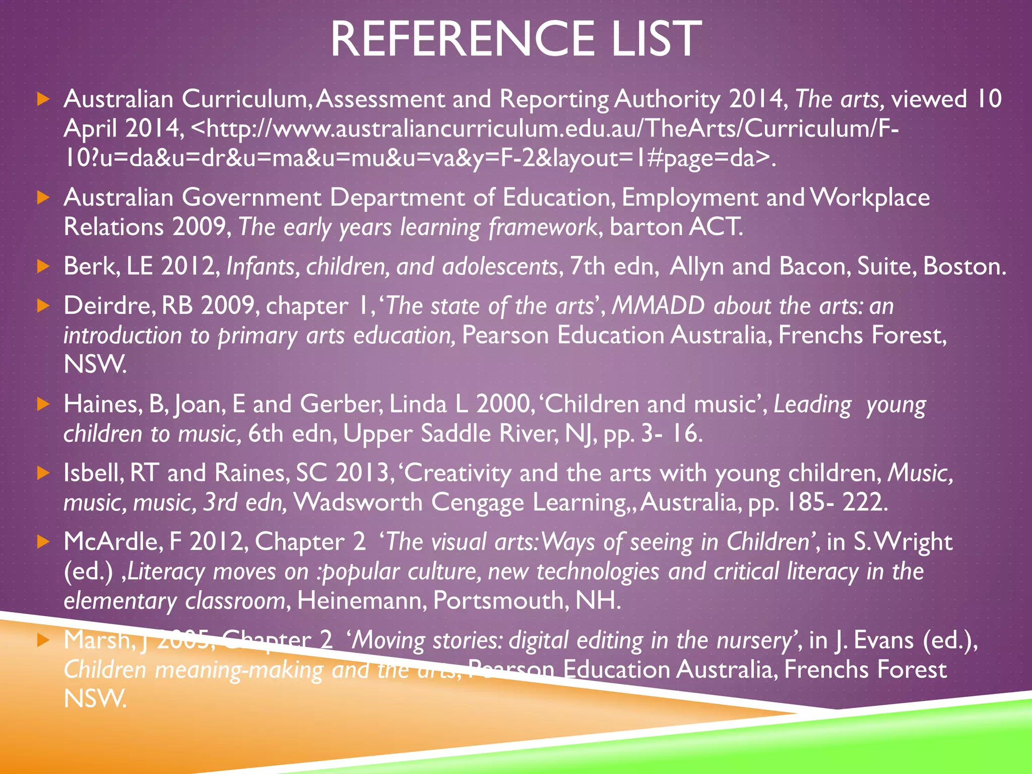 Arts in Early Childhood assignment 1 | PPTX