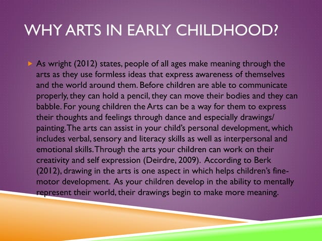 Arts in Early Childhood assignment 1 | PPT
