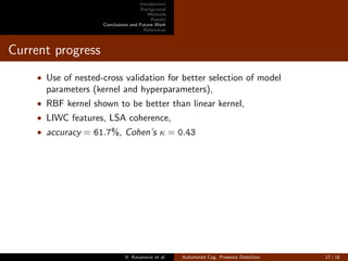 Automated Cognitive Presence Detection in Online Discussion Transcripts | PPT