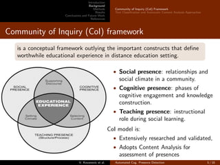 Automated Cognitive Presence Detection in Online Discussion Transcripts | PPT