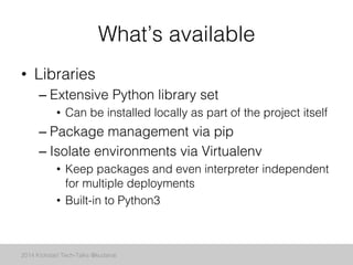 Snakes on the Web; Developing web applications in python | PPT