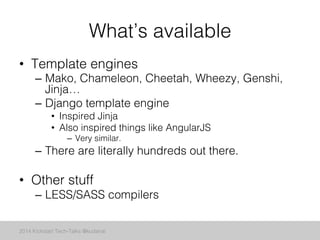 Snakes on the Web; Developing web applications in python | PPT
