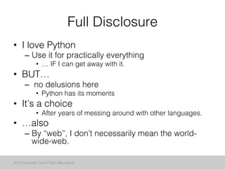 Snakes on the Web; Developing web applications in python | PPT