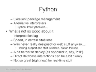 Snakes on the Web; Developing web applications in python | PPT