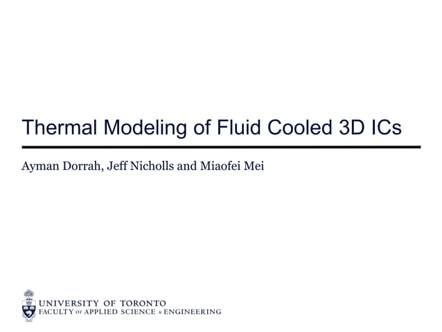 Thermal Modeling of Fluid Cooled 3D ICs | PDF | Physics | Science