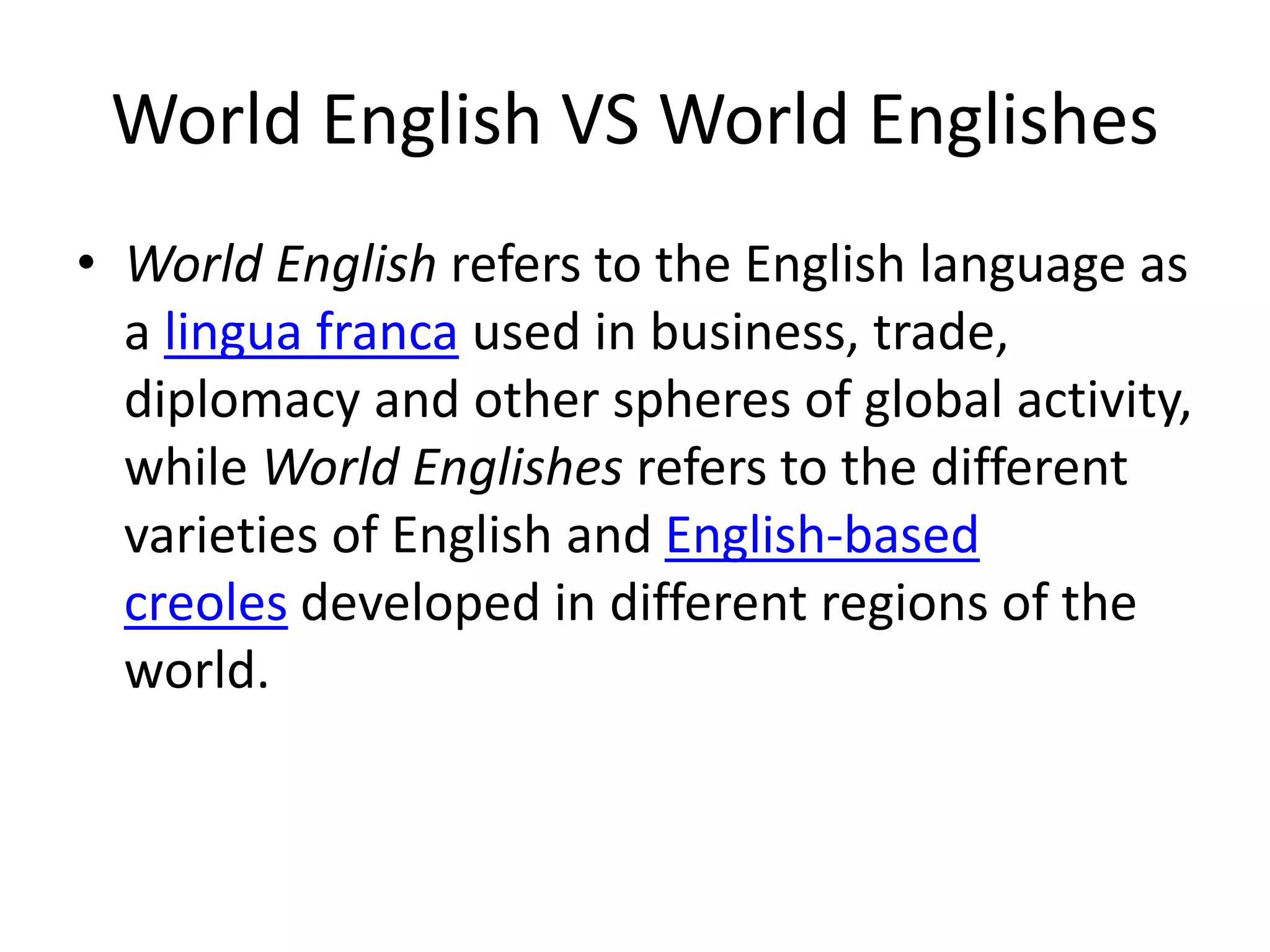 World Englishes | PPTX