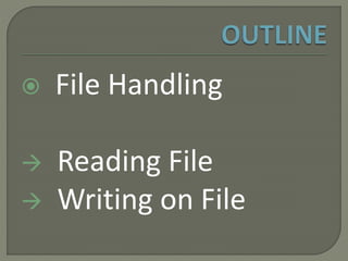 File Handling | PPT