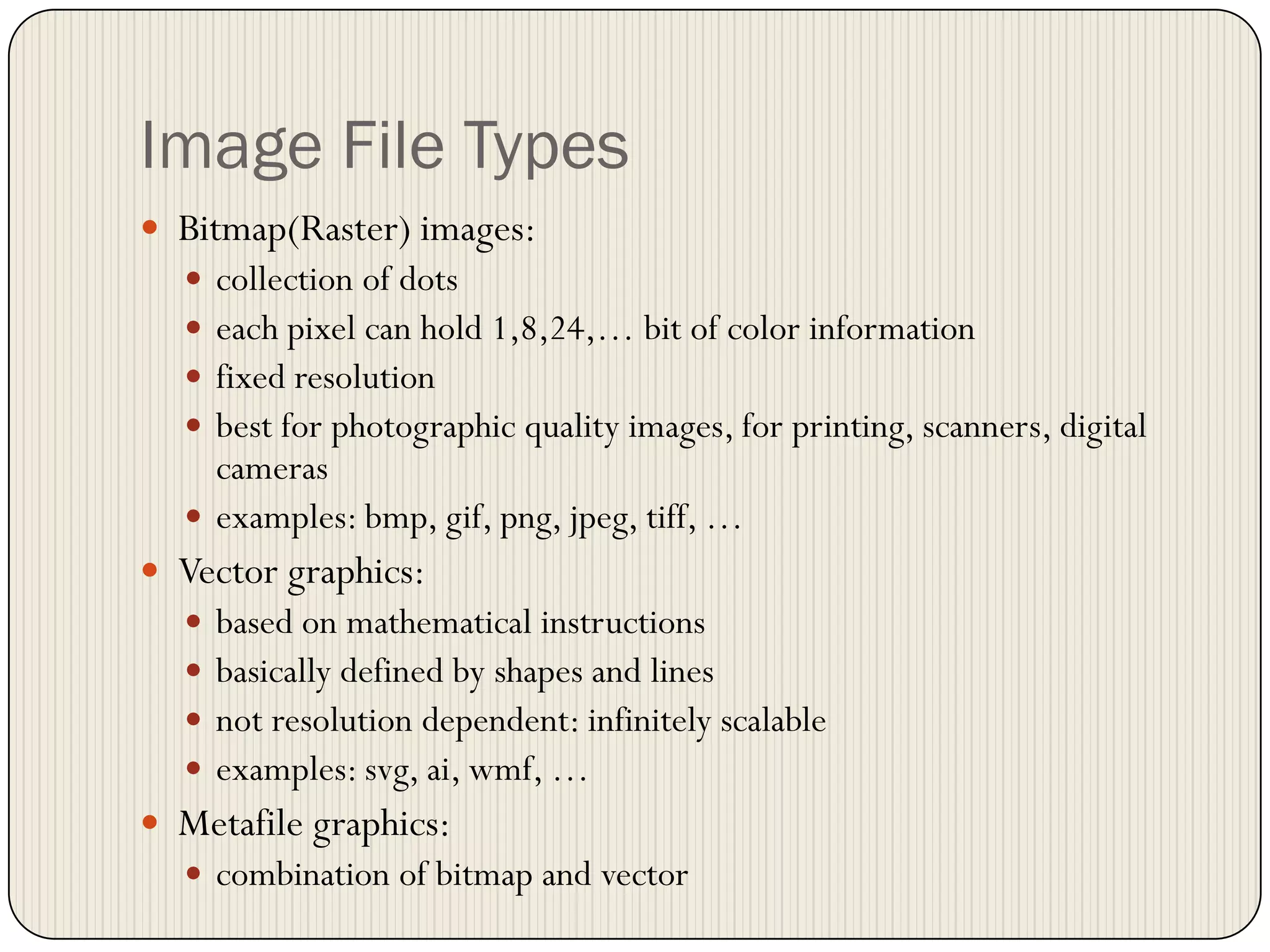 Commonly Used Image File Formats | PDF