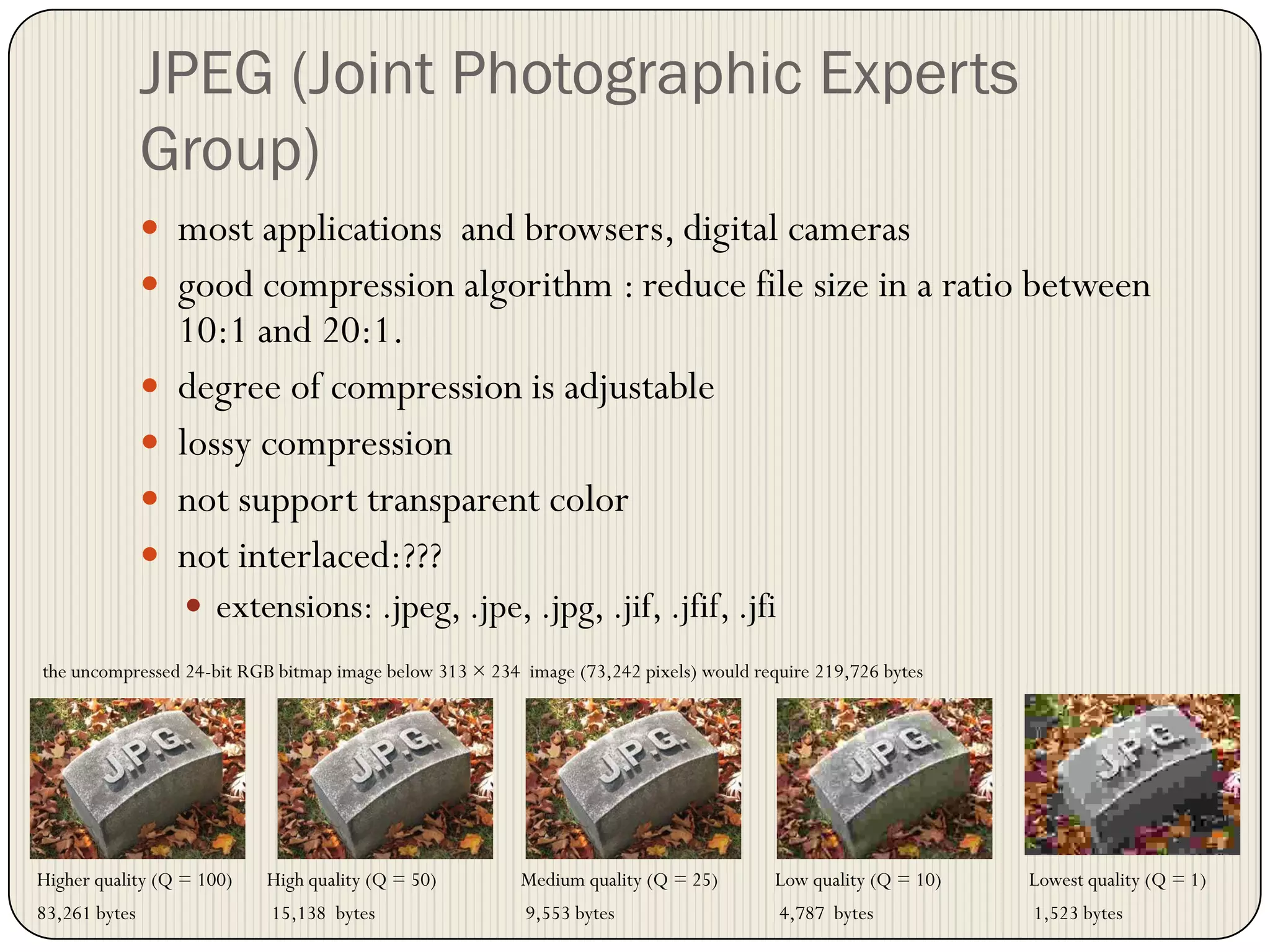 Commonly Used Image File Formats | PDF