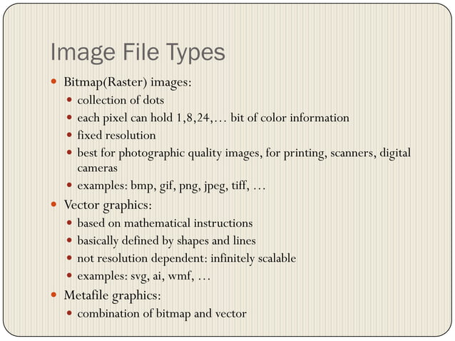 Commonly Used Image File Formats | PPT