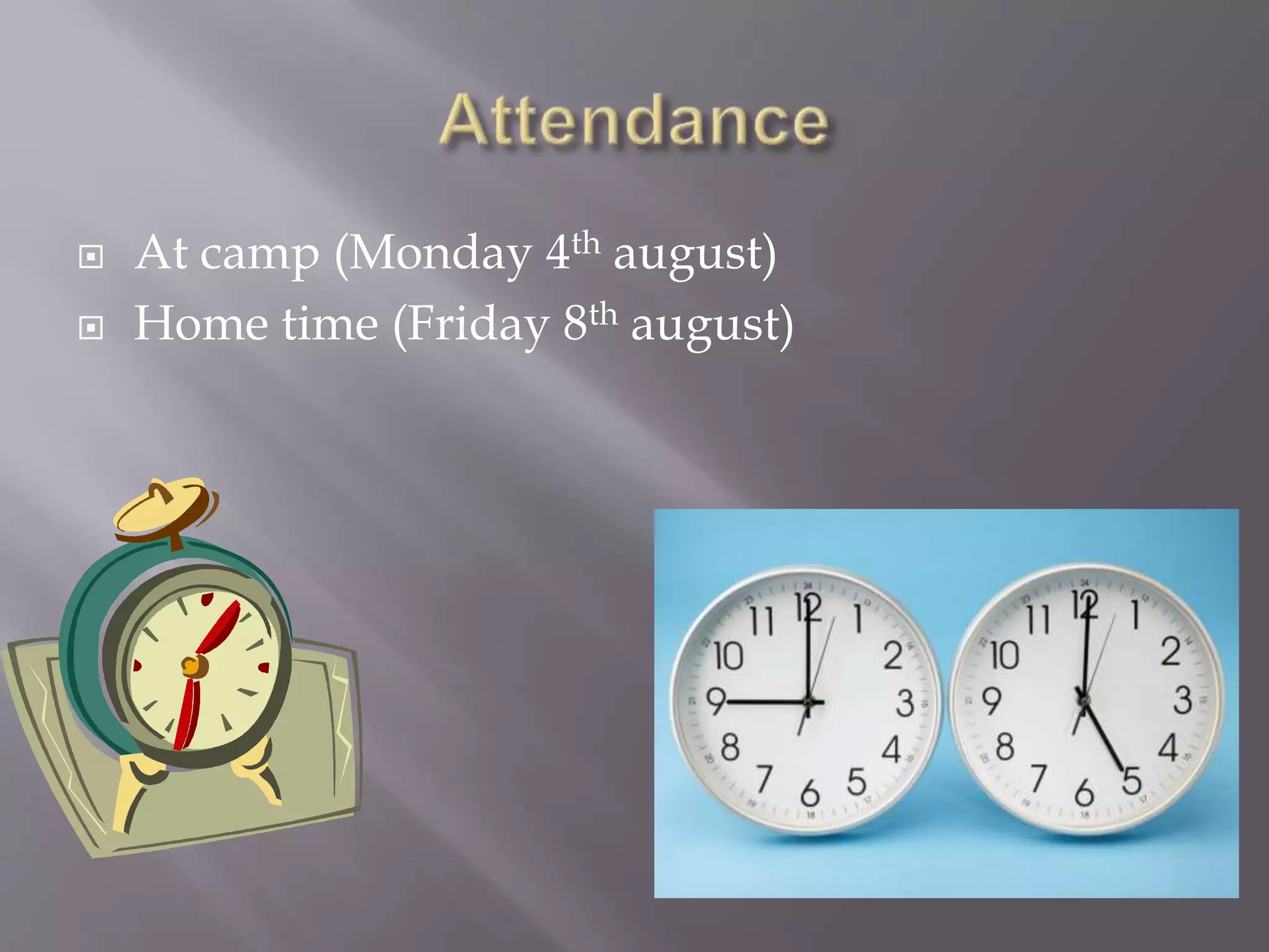 Grade 6 Camp Reminder - Josh, Bailey, Taylah | PPT