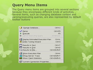 Query Analyser , SQL Server Groups, Transact –SQL | PPTX