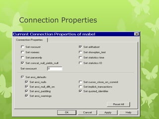 Query Analyser , SQL Server Groups, Transact –SQL | PPTX