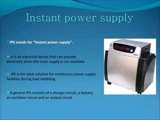 Instant Power Supply ( IPS) System with Load Priority | PPT
