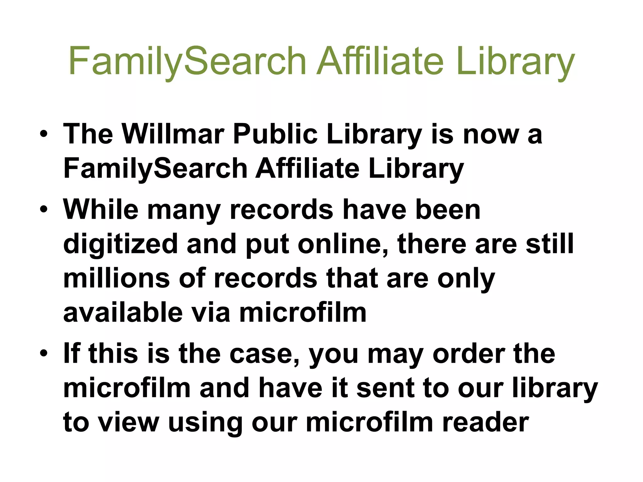 FamilySearch Presentation | PPTX