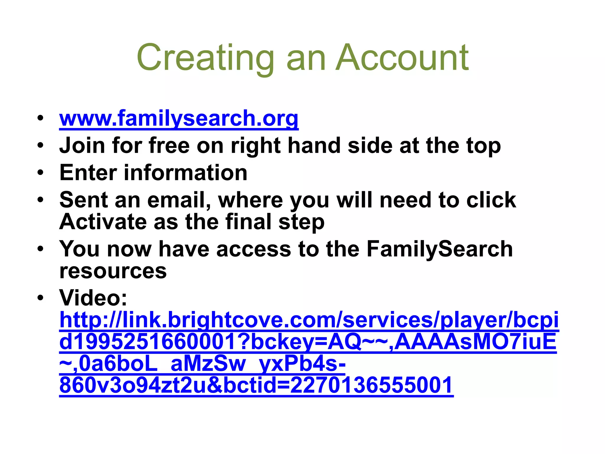 FamilySearch Presentation | PPTX