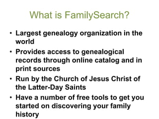 FamilySearch Presentation | PPTX