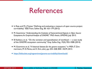 Survivability of software projects in Gnome: A replication study | PDF