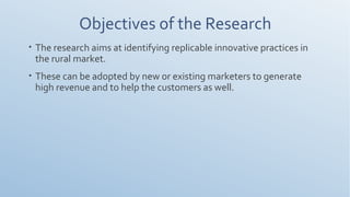 Paper Presentation on Marketing Innovations in Rural India | PPT