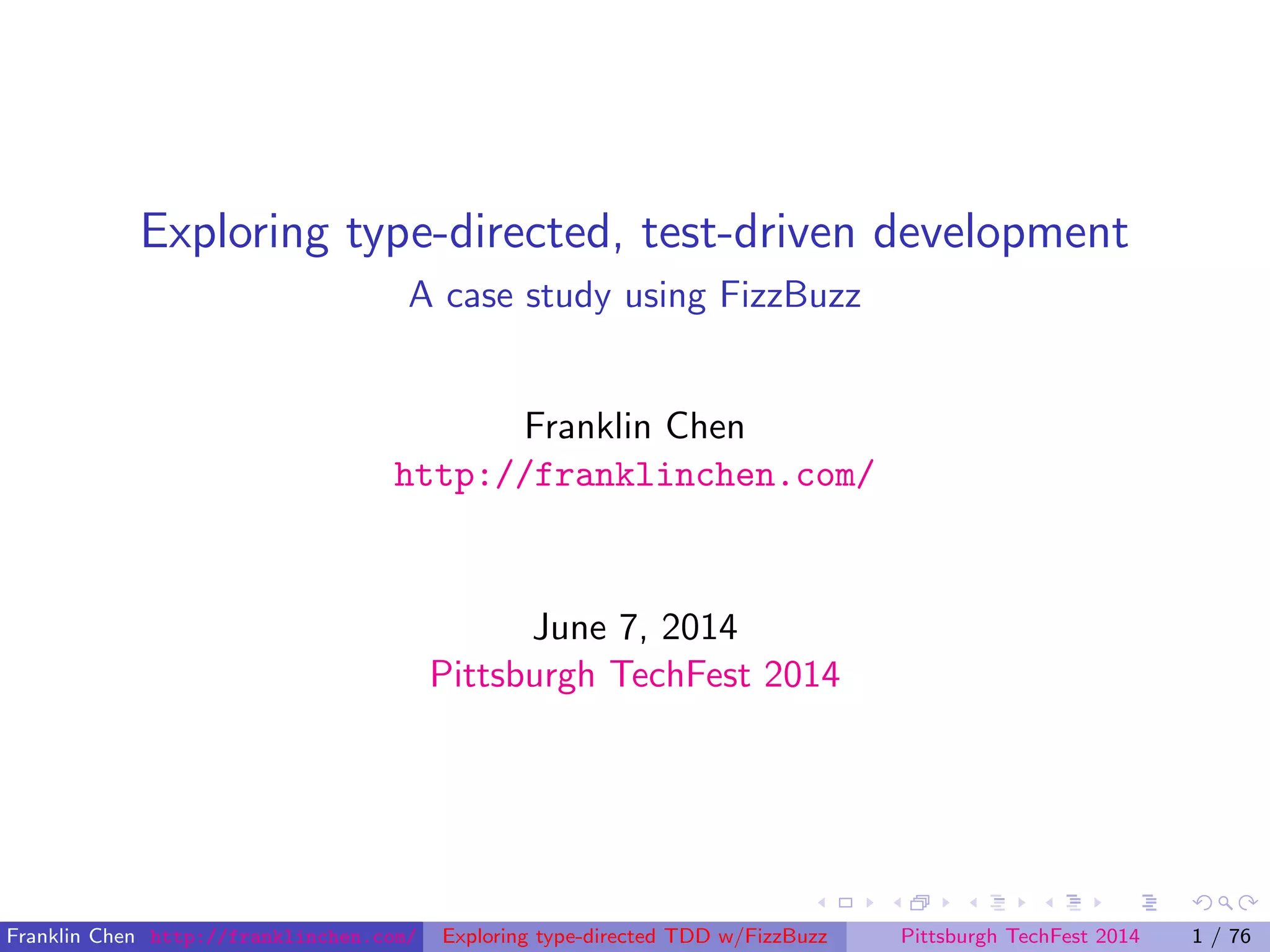Exploring type-directed, test-driven development: a case study using ...