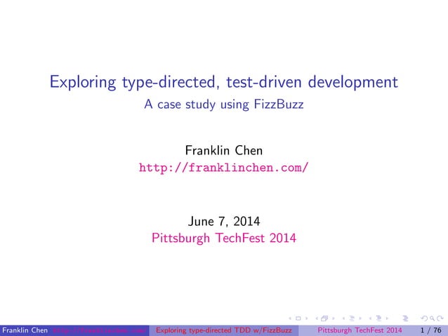 Exploring type-directed, test-driven development: a case study using ...
