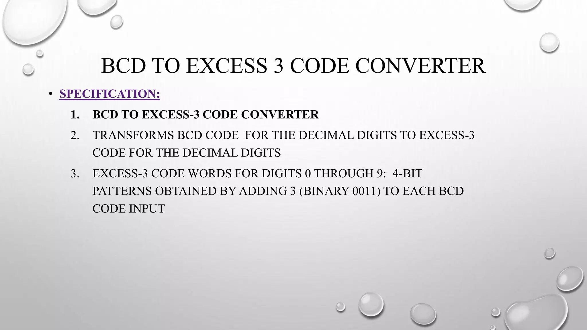 The BCD to excess-3 converter | PPTX